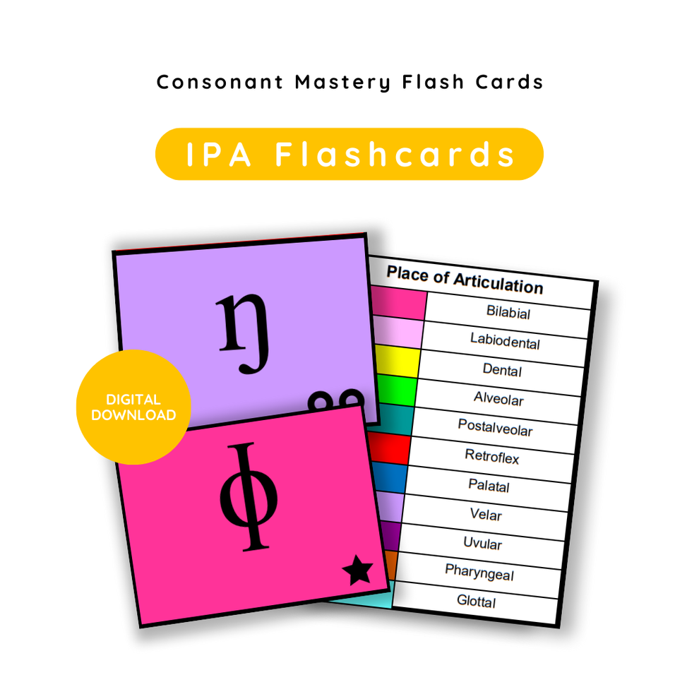 IPA Consonant Flash Cards for Speech and Language Therapy Students ...