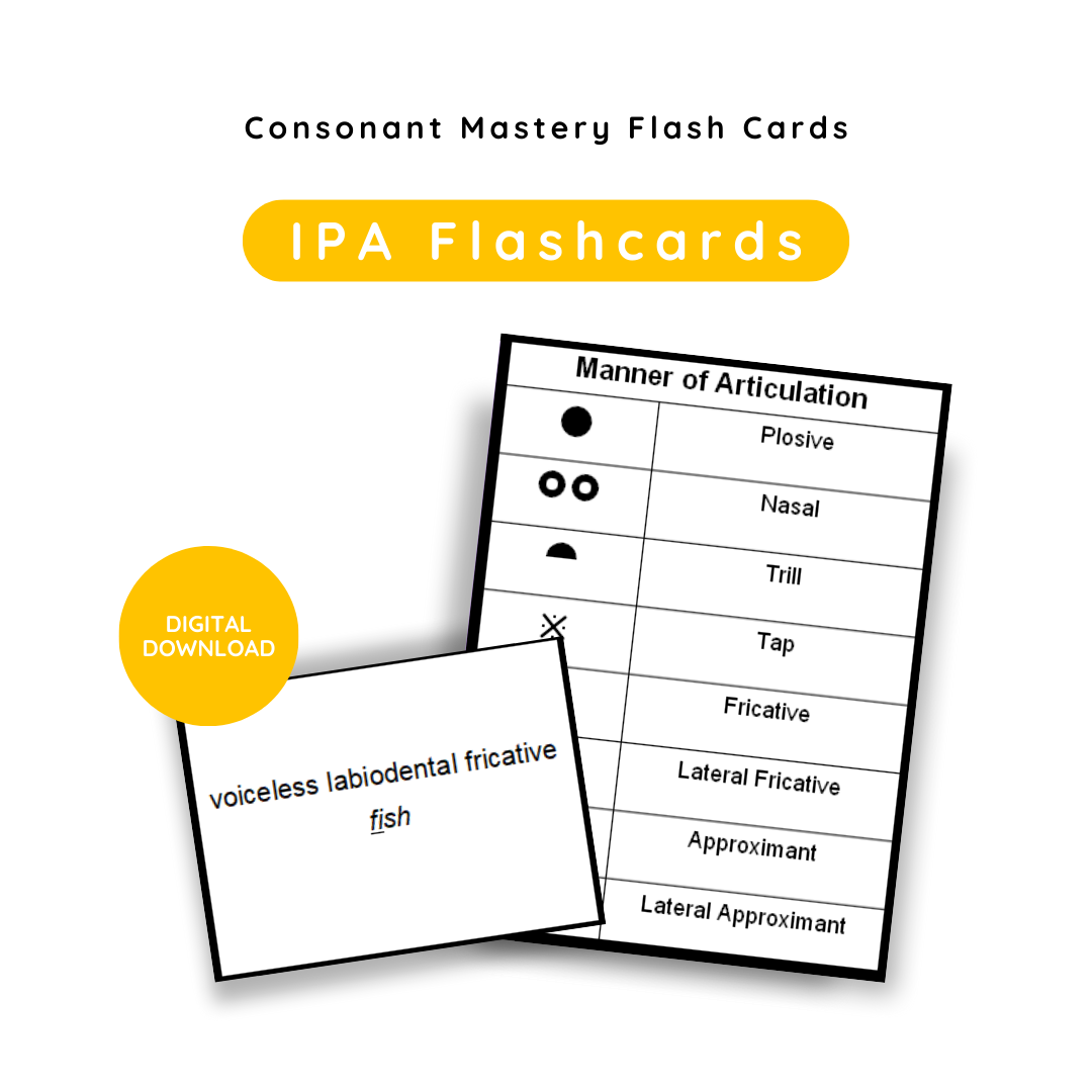 IPA Consonant Flash Cards for Speech and Language Therapy Students ...