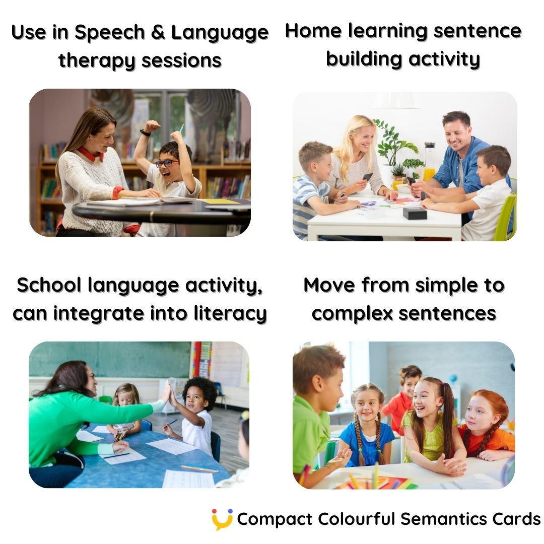 Compact Colourful Semantics Cards: Card Game for Kids Sentence Buildin ...